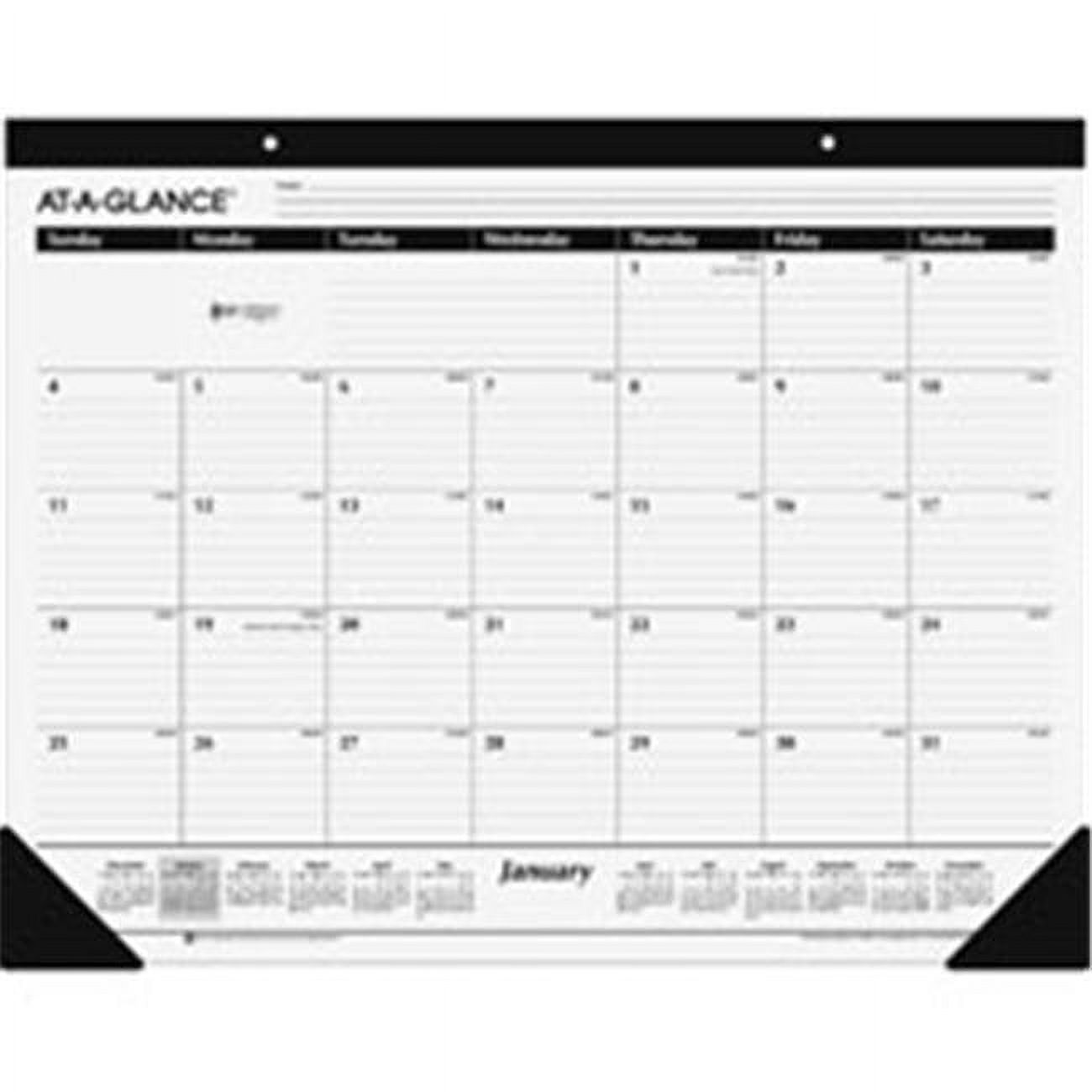 At-A-Glance AAGSK3000BD Classic Monthly Desk Pad, White - Walmart.com