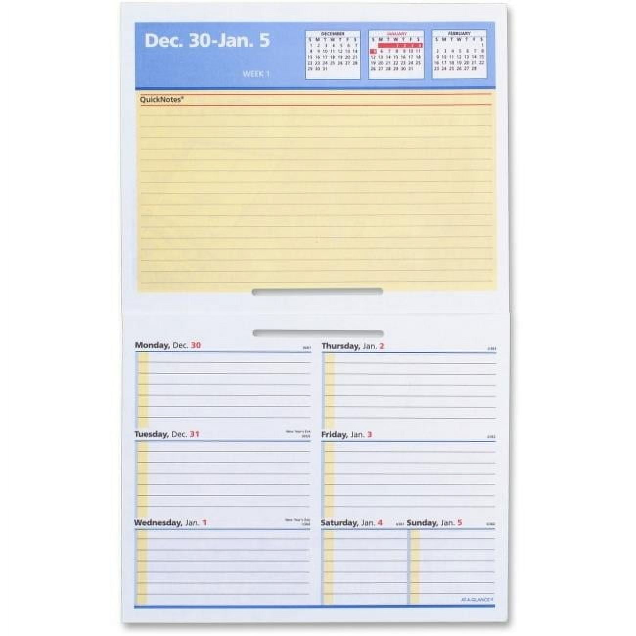 At A Glance AAGSW70650 Flip-A-Week Desk Calendar Refill, Assorted Color ...