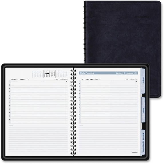 At A Glance Daily Action Appointment Book Tabbed, Simulated Leather ...