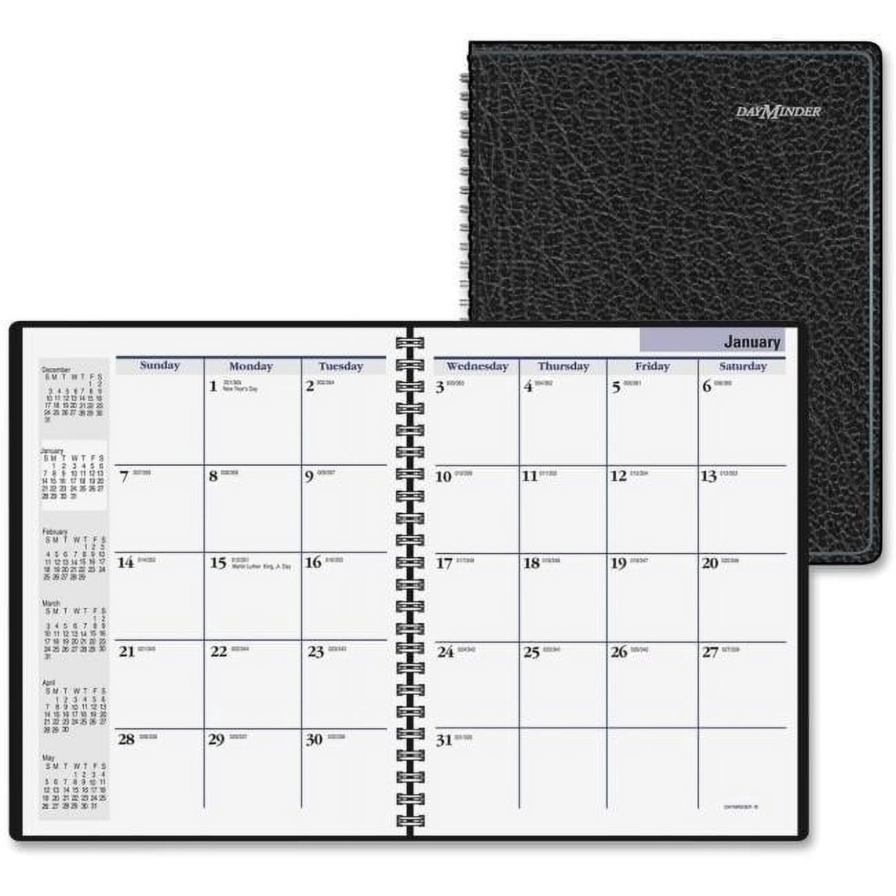 At A Glance Desktop Monthly Planner, Simulated Leather - Black ...