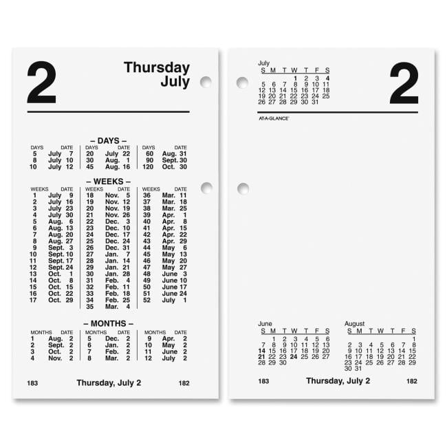 At A Glance Financial Daily Desk Calendar Refill - Walmart.com