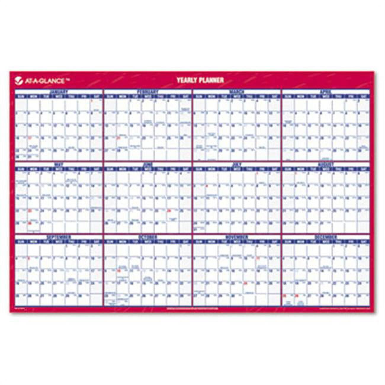 At-A-Glance PM2628 Reversible/Erasable Vertical/Horizontal Yearly Wall ...