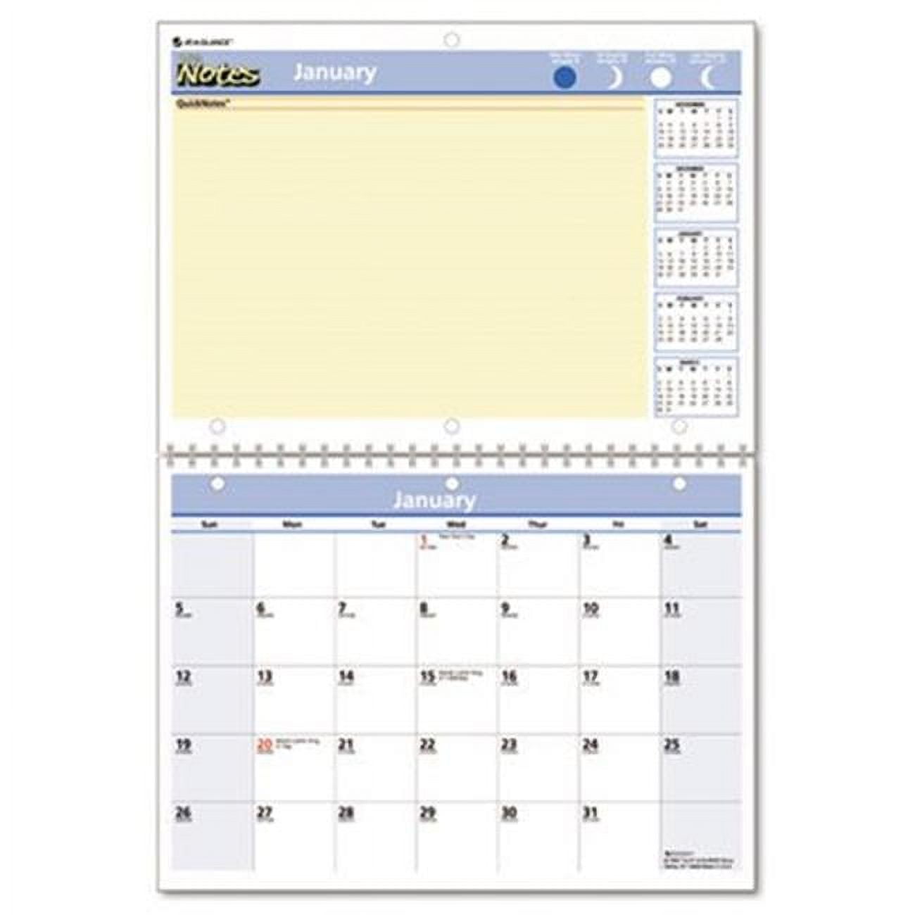 At-A-Glance PM5028 QuickNotes Desk/Wall Monthly Calendar Wirebound 11 x ...