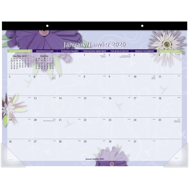 At-A-Glance Paper Flowers Monthly Desk Pad - Walmart Business Supplies