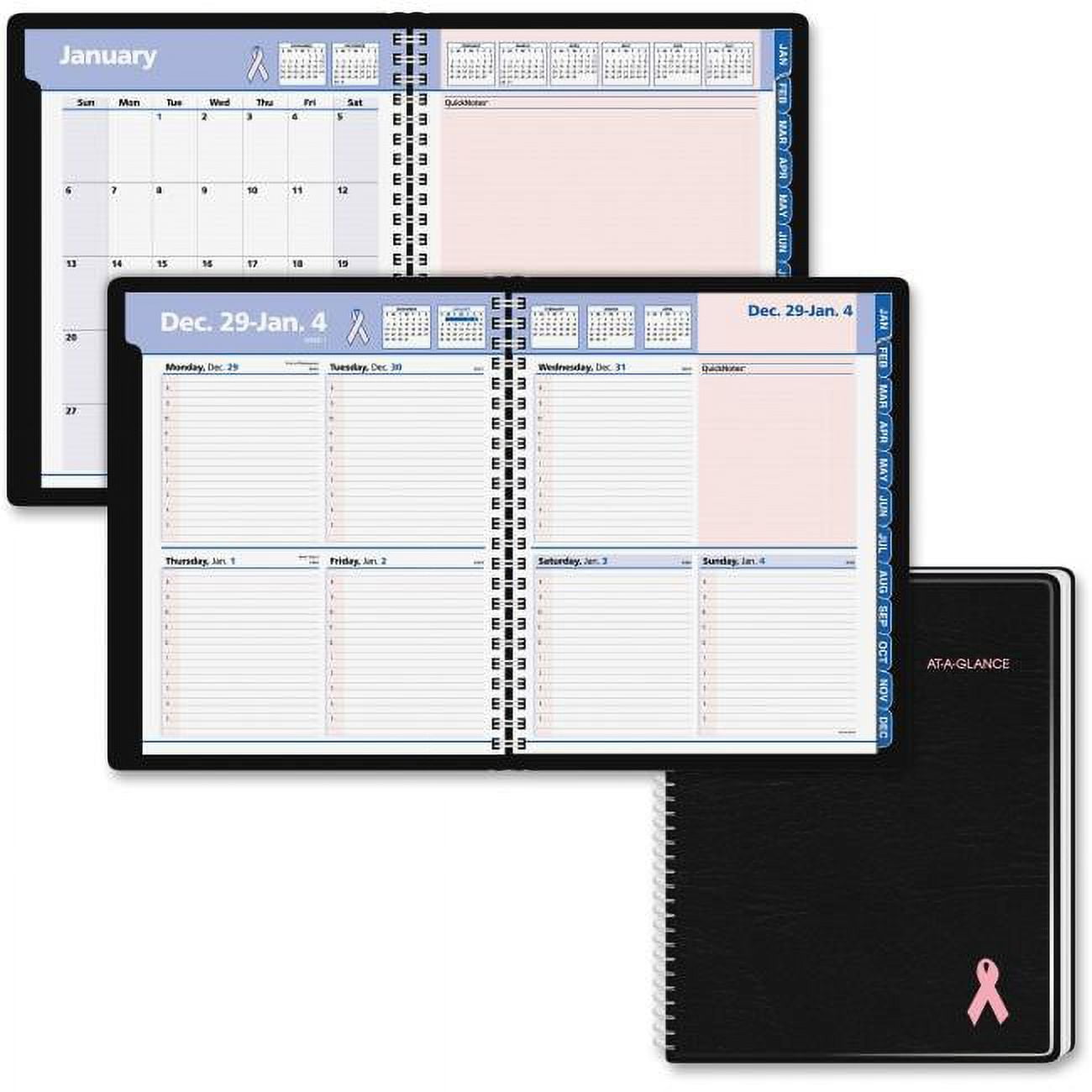 At A Glance Quick Notes Breast Cancer Awareness Weekly & Monthly ...