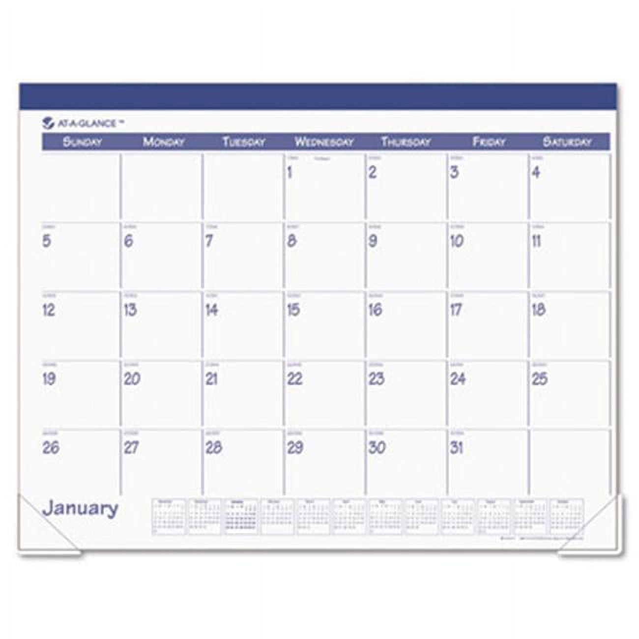At-A-Glance SK2517 Fashion Color Monthly Desk Pad Calendar 22 x 17 Blue ...
