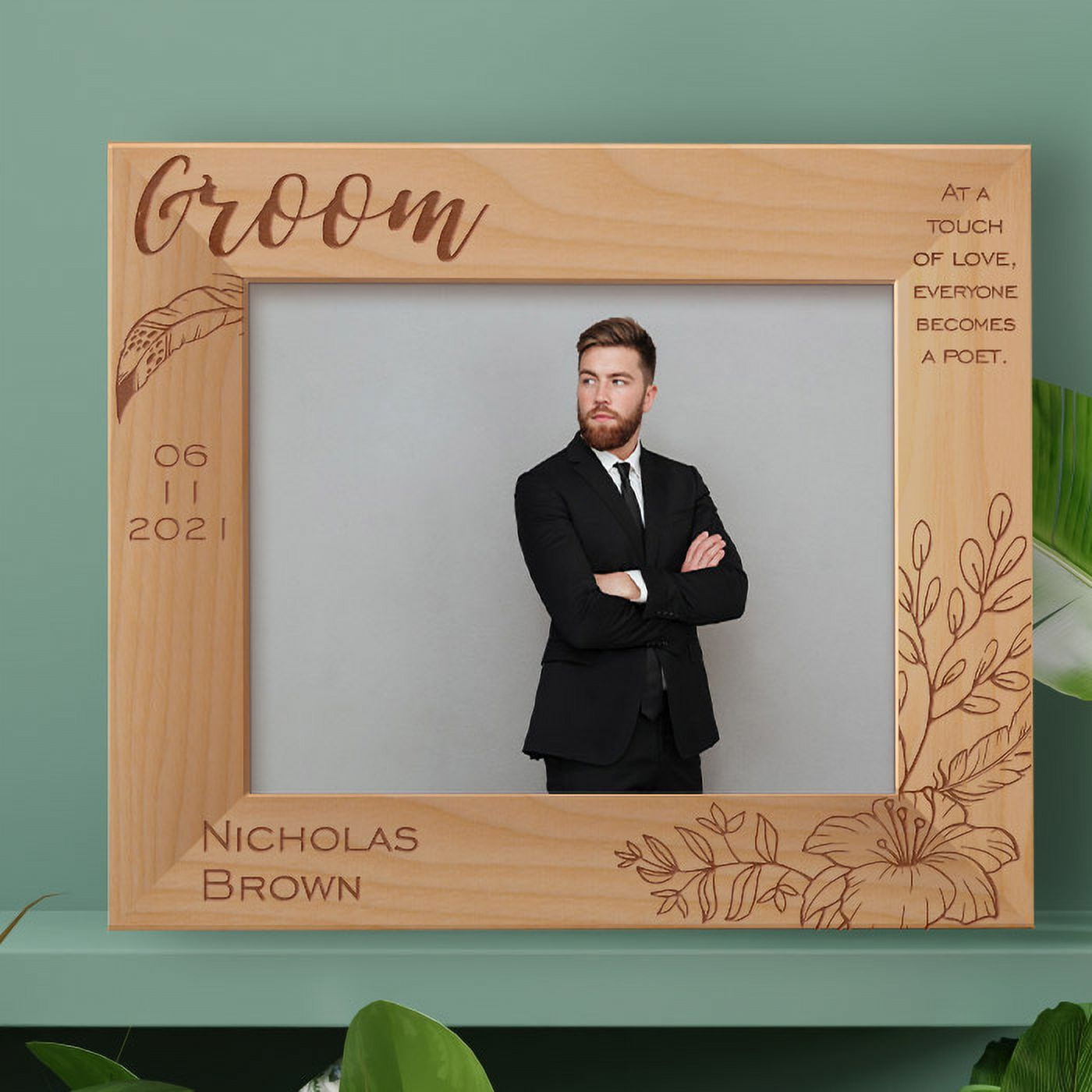 At A Touch Of Love, Everyone Becomes A Poet Personalized Wooden Frame ...