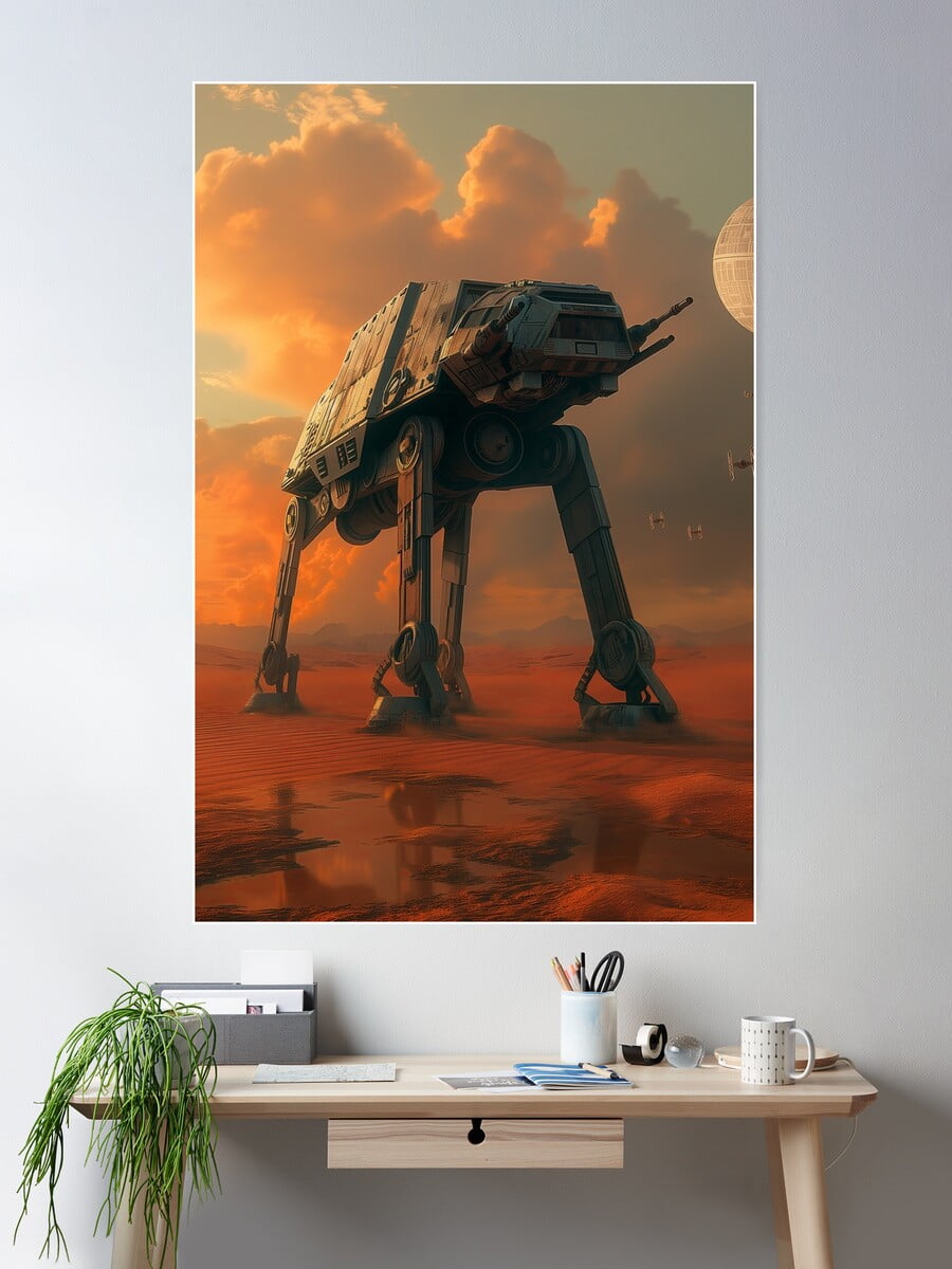 At-At Walker Star Wars Fan Art Poster Wall Art, Modern Wall Decor For ...
