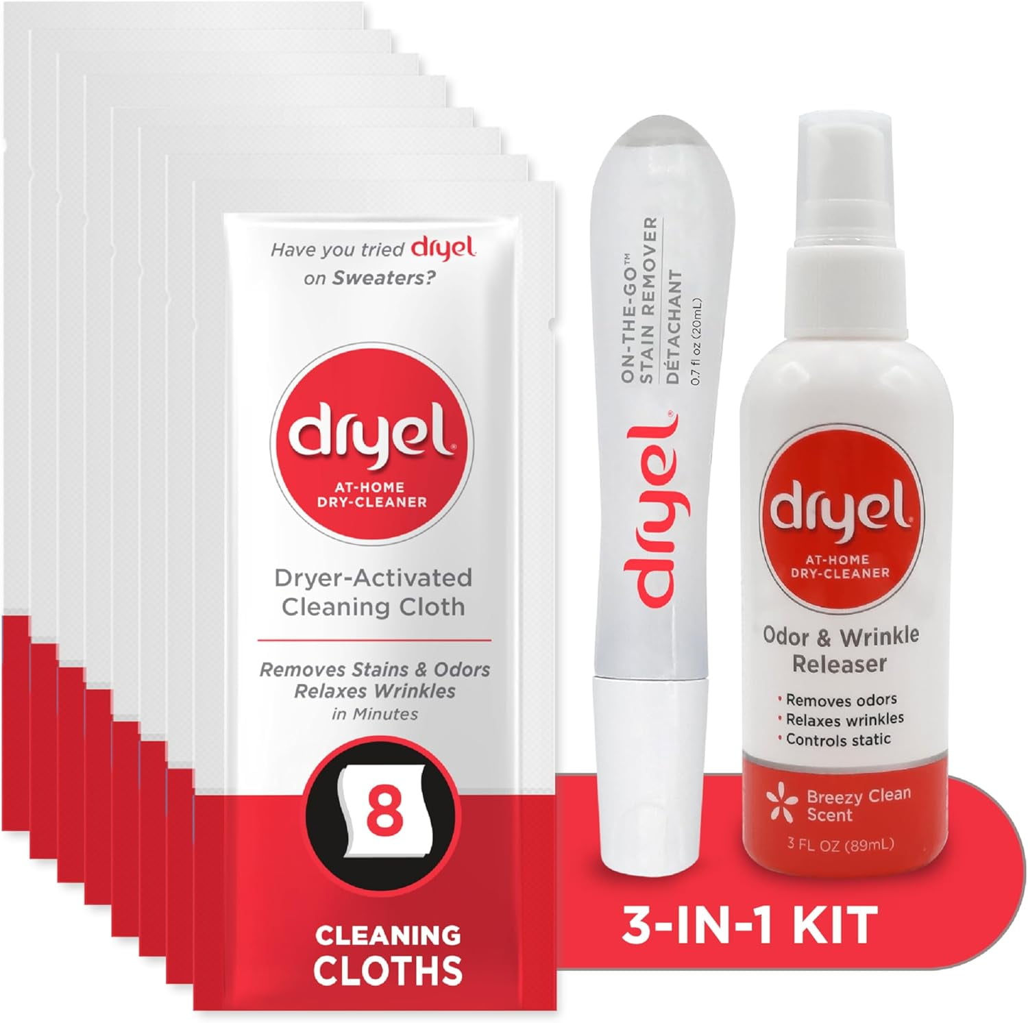 At-Home Dry Cleaner Starter Kit with Wrinkle Release Spray, New and ...