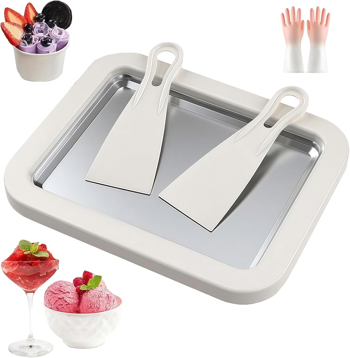 At-Home Instant Rolled Ice Cream Maker Kit – Upgraded DIY Rolled Ice ...