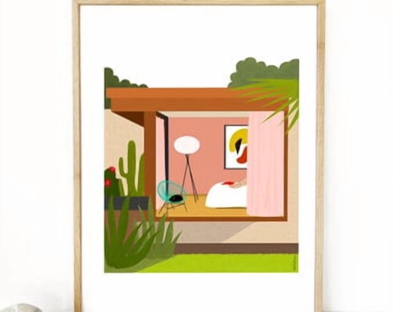 At Home Print House Poster Mid Century House Print 50S Architecture ...