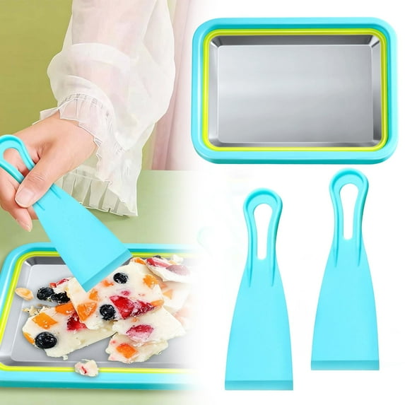 At-Home Rolled Ice Cream Maker, Instant Freeze Plate with 2 Spatulas ...