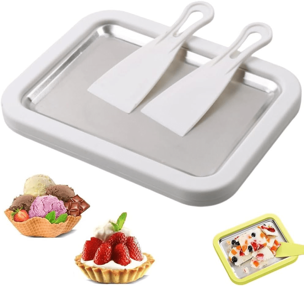 At-Home Rolled Ice Cream Maker Kit, Instant Freeze Plate with 2 ...