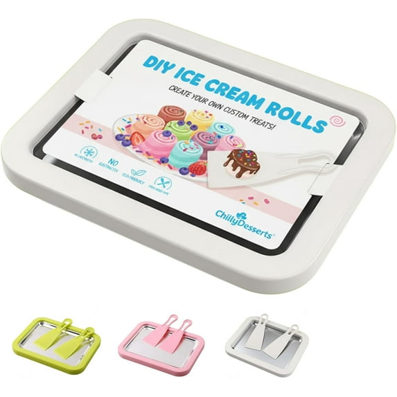 At-Home Rolled Ice Cream Maker Kit, Instant Freeze Plate with 2 ...