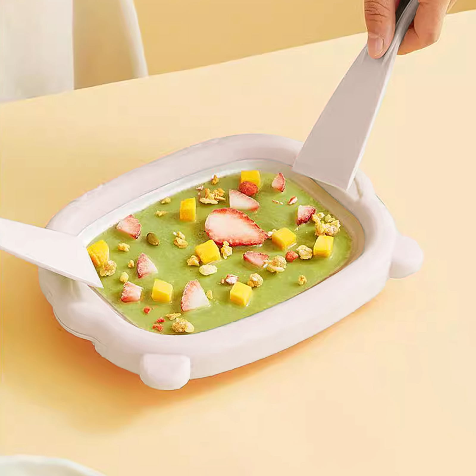 Family Ice Curling Maker for Gatherings Freezer Bowl Frozen Yogurt & At ...