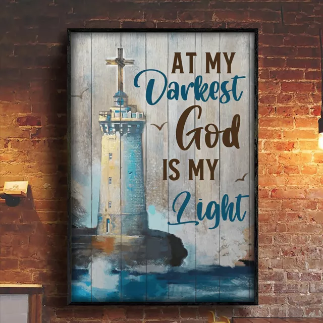 At My Darkest God Is My Light Jesus Christian Bible Faith Cross Poster ...