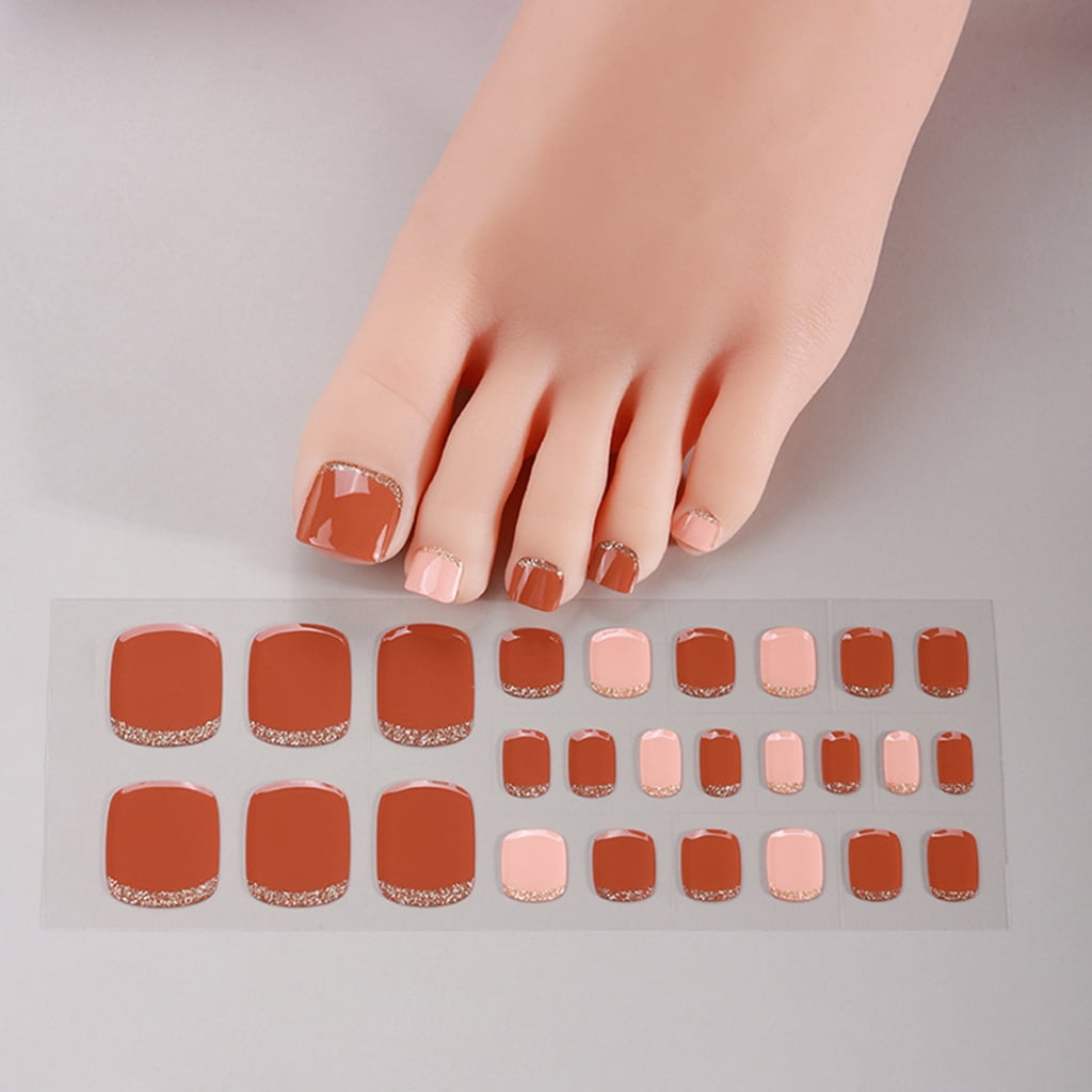 At Salon Home Pedicure Gel Toe Nail Strips UV LED Curing Required Nail ...