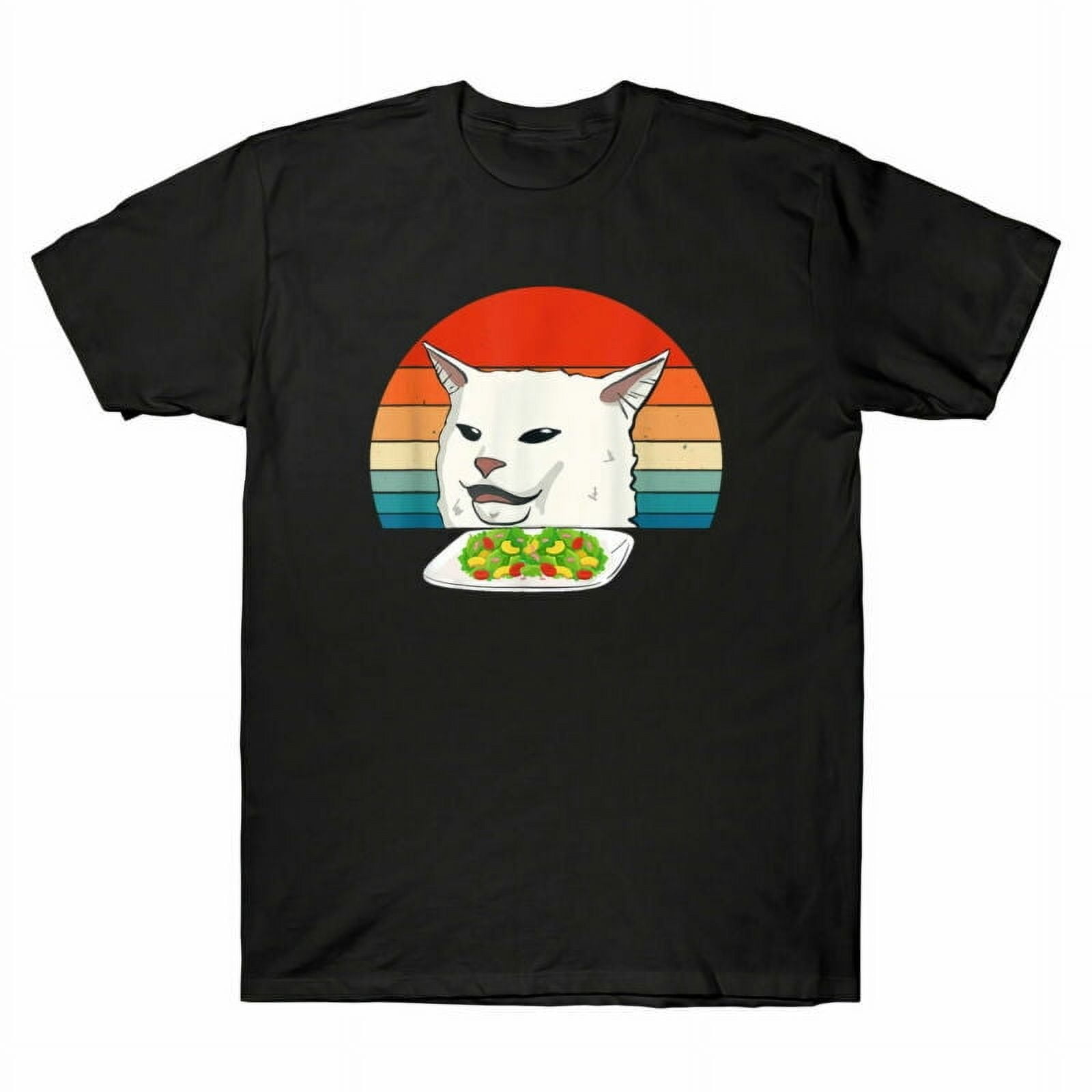 At T-Shirt Women Cat Yelling Cat Meme Confused Angry Shirt Dinner Tee ...