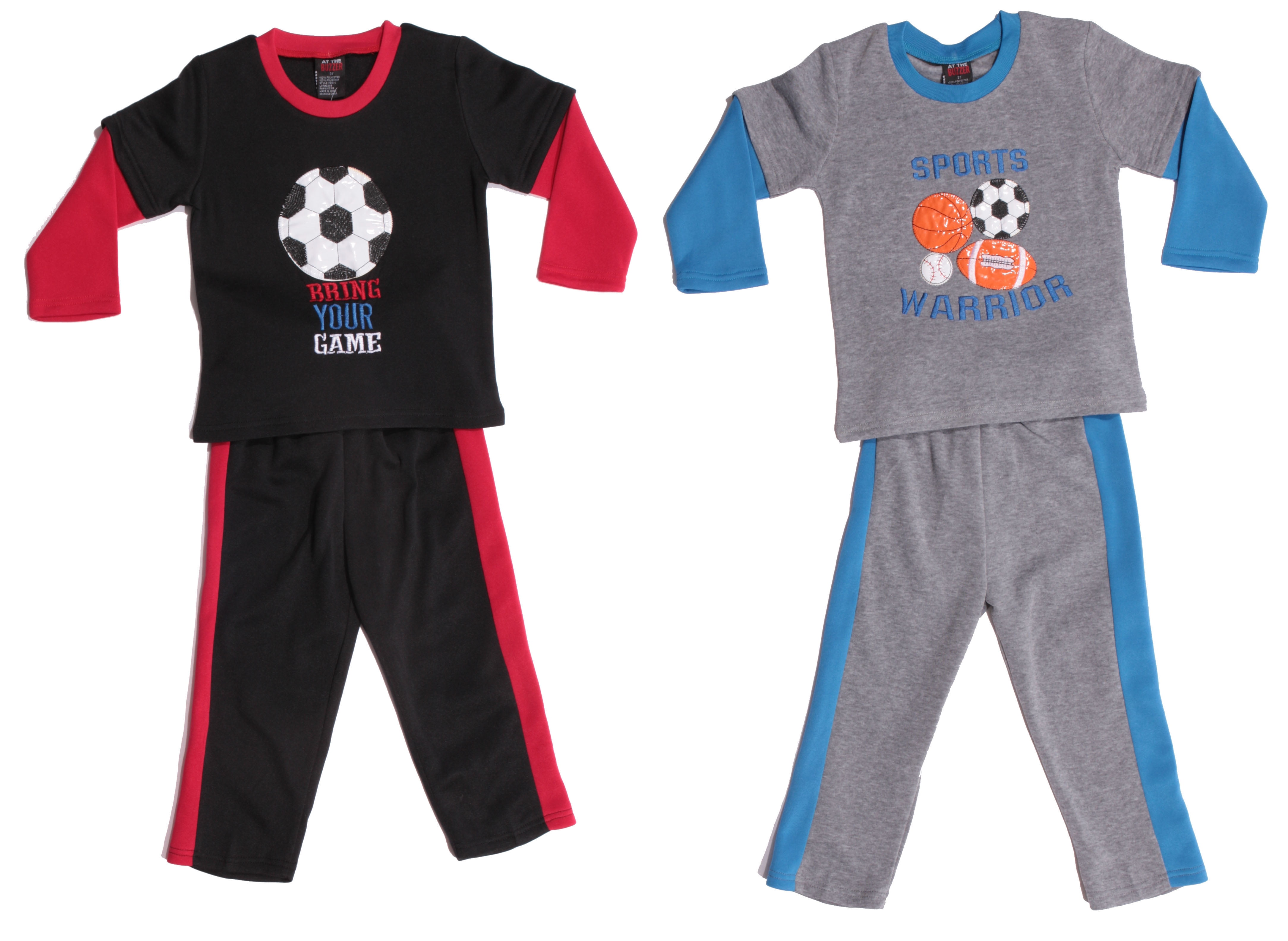 At The Buzzer Boys Two Piece Fleece Set (Pack of 2) (Black - Soccer and ...