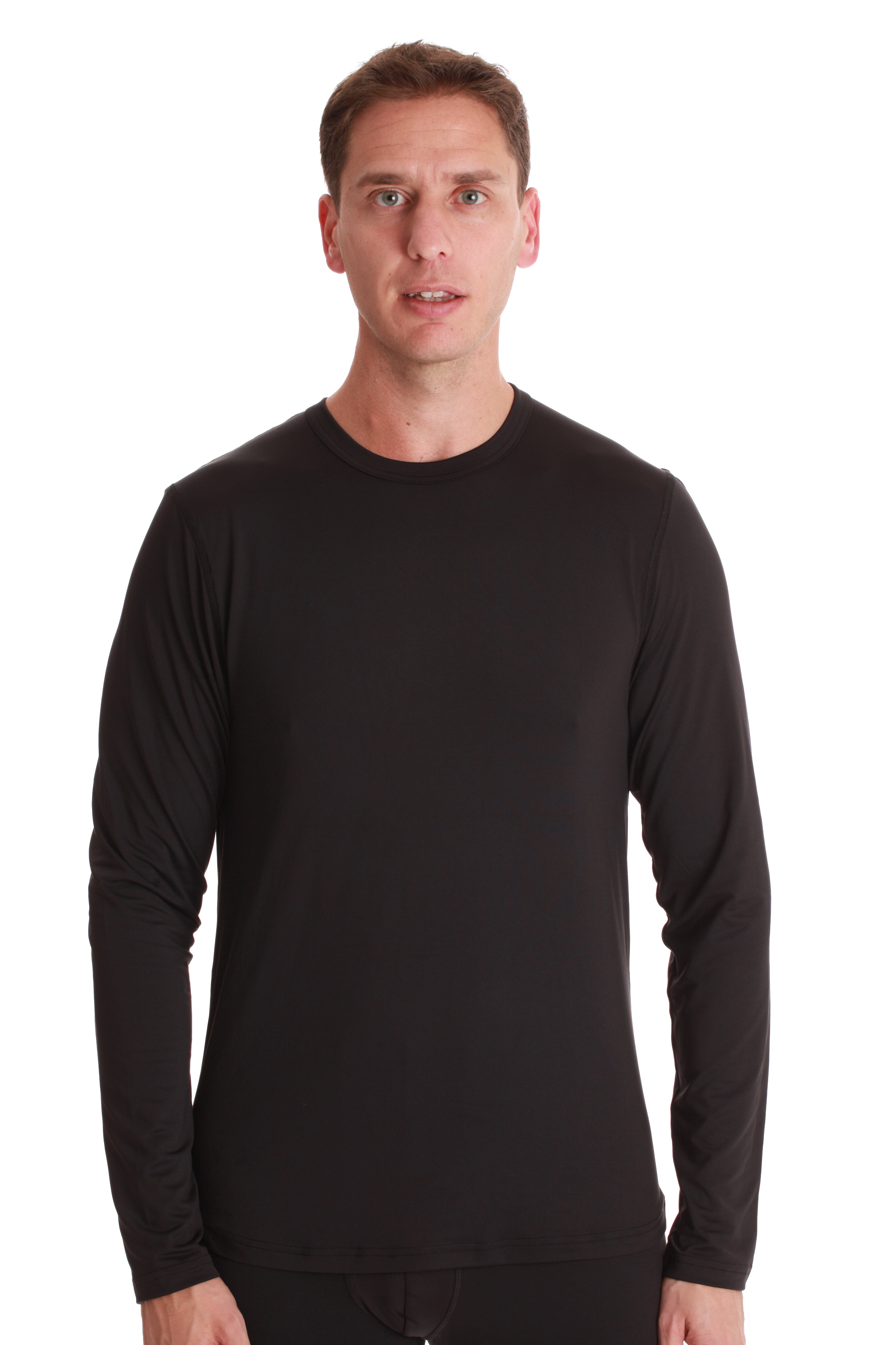 At The Buzzer Menâ€™s Long Sleeve Thermal Compression Shirt, Mock Neck ...