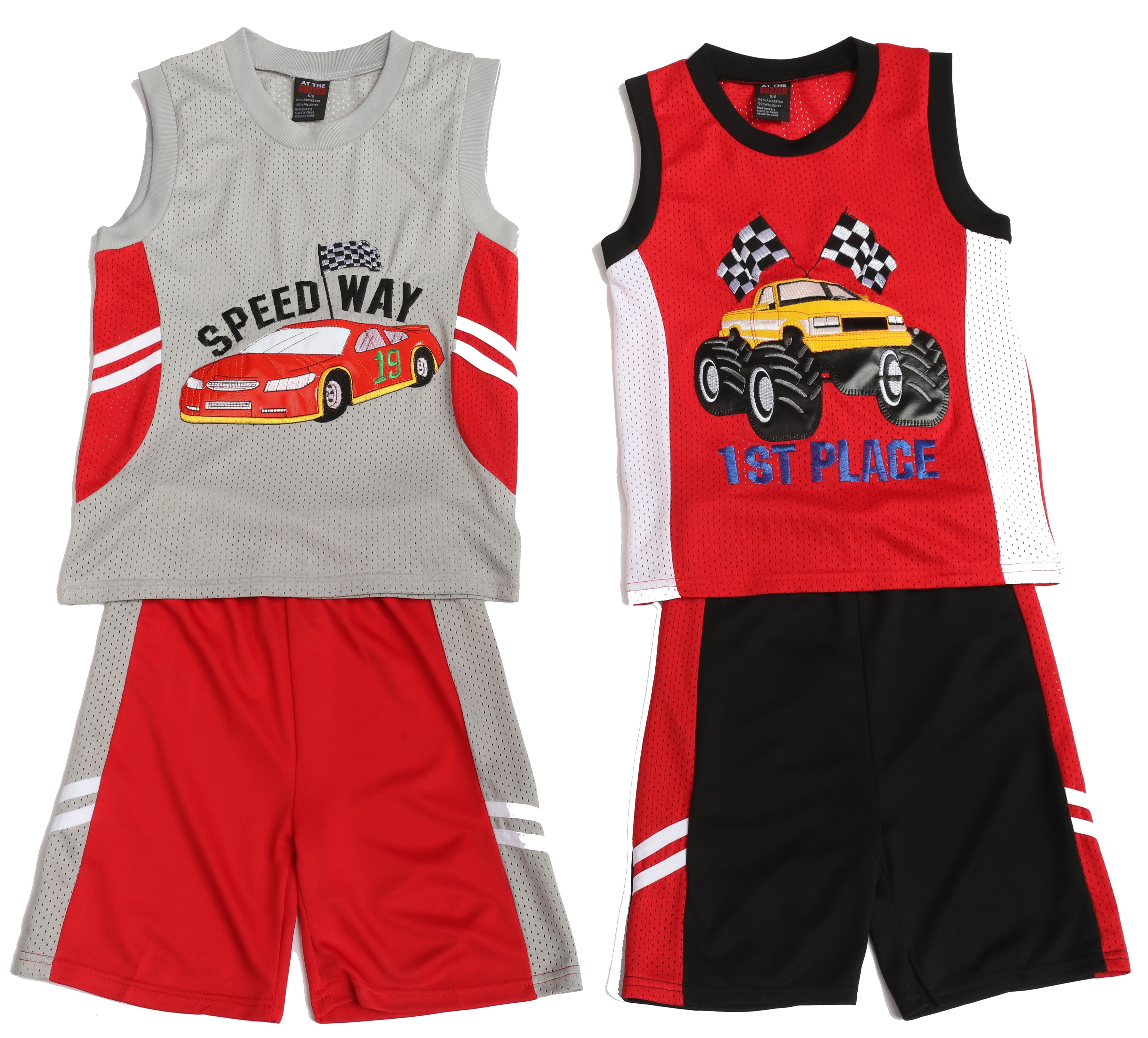 At The Buzzer Two Piece Short Set (Pack of 2) (Red / Grey, 12 Months ...
