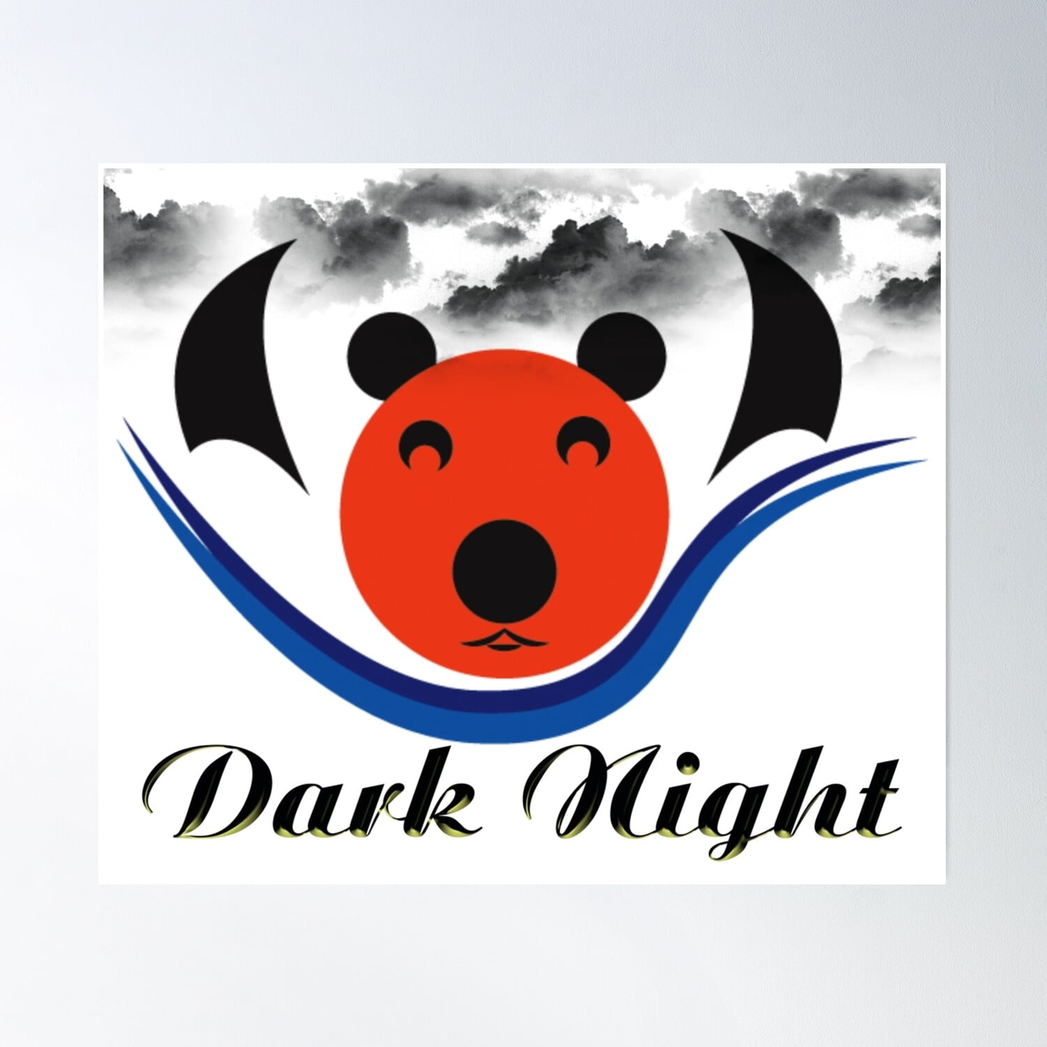 At The Dark Night Bat Is Flying Poster Wall Art, Modern Wall Decor ...