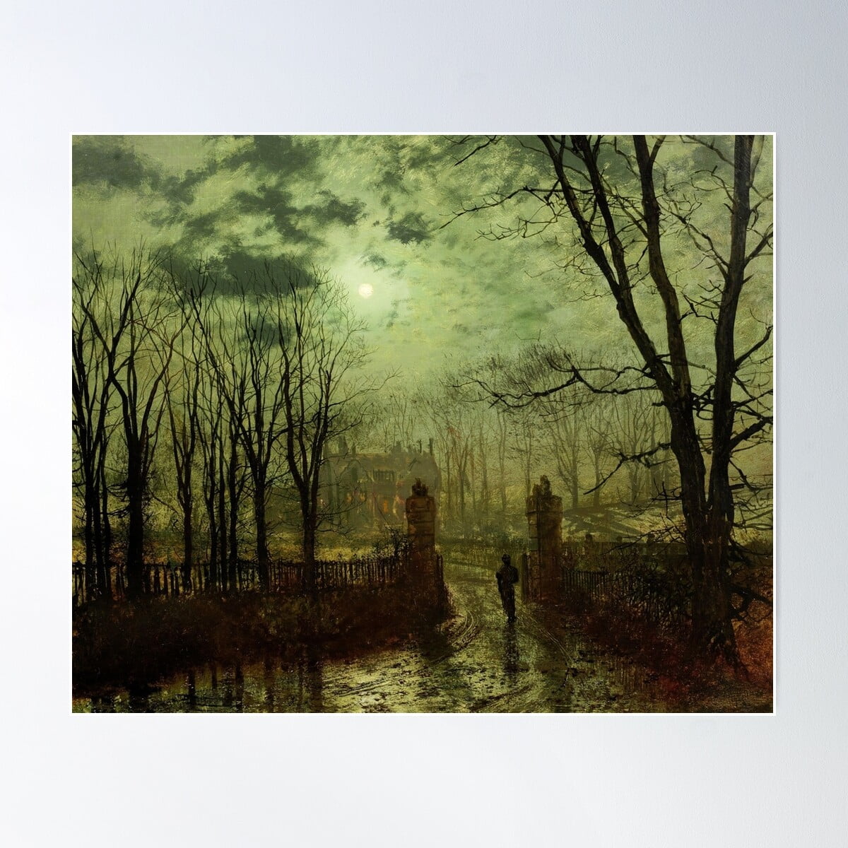 At The Park Gate - John Atkinson Grimshaw Poster Wall Art Modern Wall ...