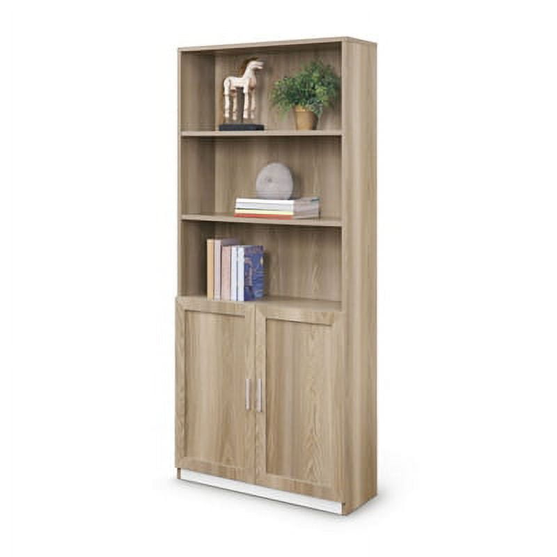 At Work 72"H Bookcase with Doors Gray - Walmart.com