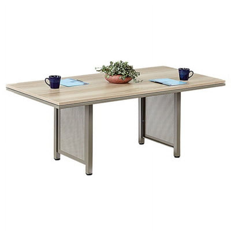 At Work 8' x 3.5' Conference Table Warm Ash Laminate/Brushed Nickel ...