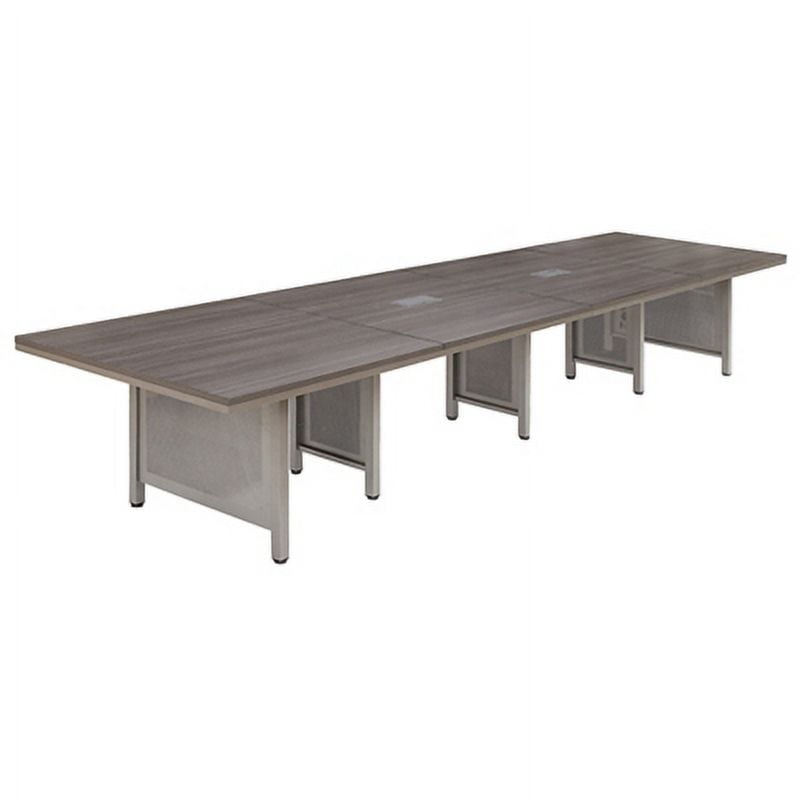 At Work Expandable Conference Table 15' Gray Laminate Top/Brushed ...