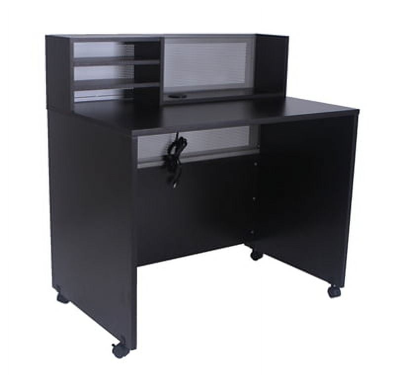 At Work Mobile Standing Height Reception Station 48"W x 30"D Espresso ...