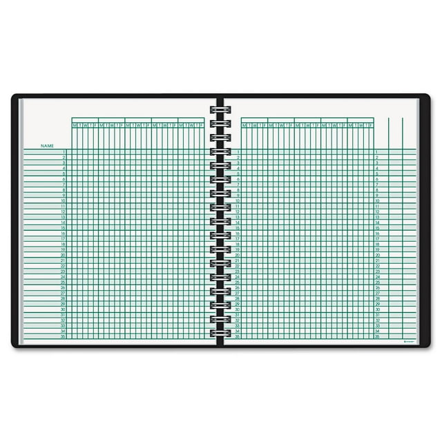 AT-A-GLANCE Undated Class Record Book, 10 7/8 x 8 1/4, Black ...