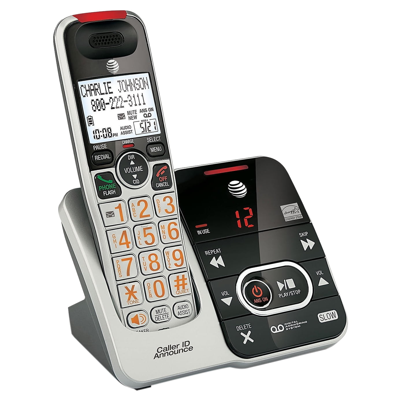 At&t Crl32102 Dect 6.0 1.90 Ghz Cordless Phone - Silver - Cordless - 1 ...