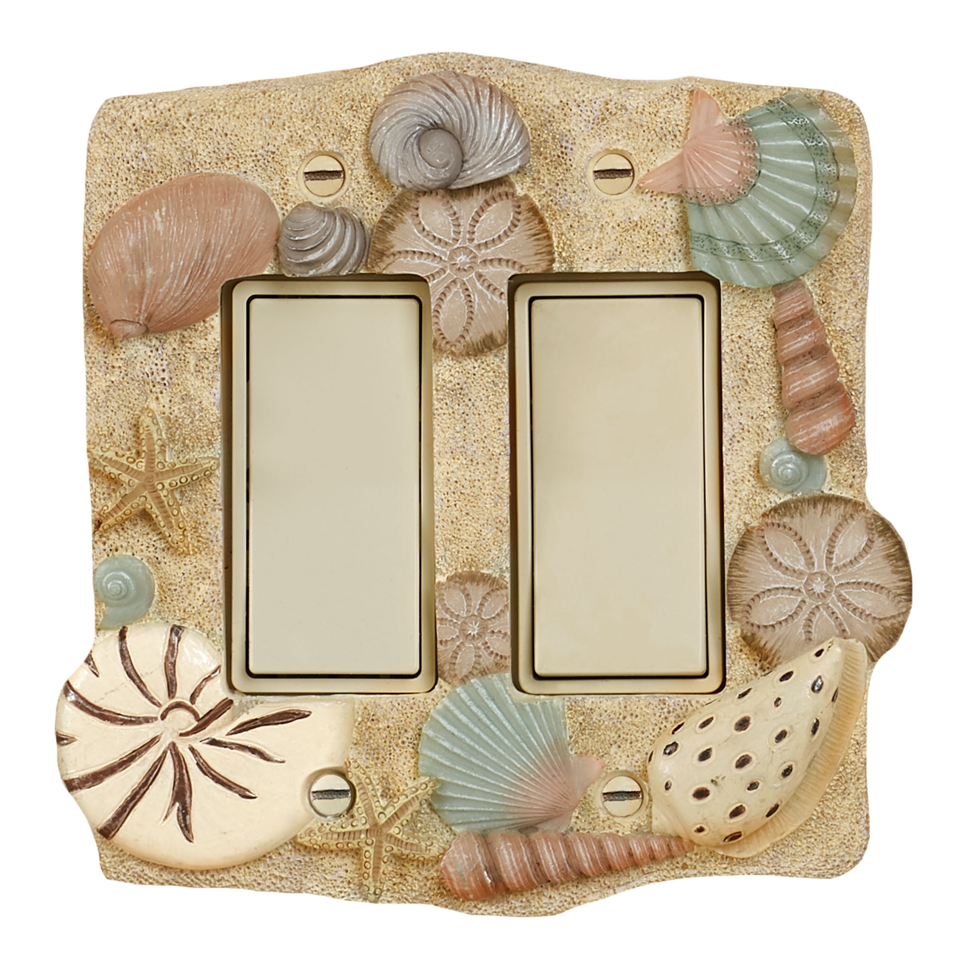 At the Beach Seashell Double Dimmer Rocker Switch Natural Double Dimmer ...