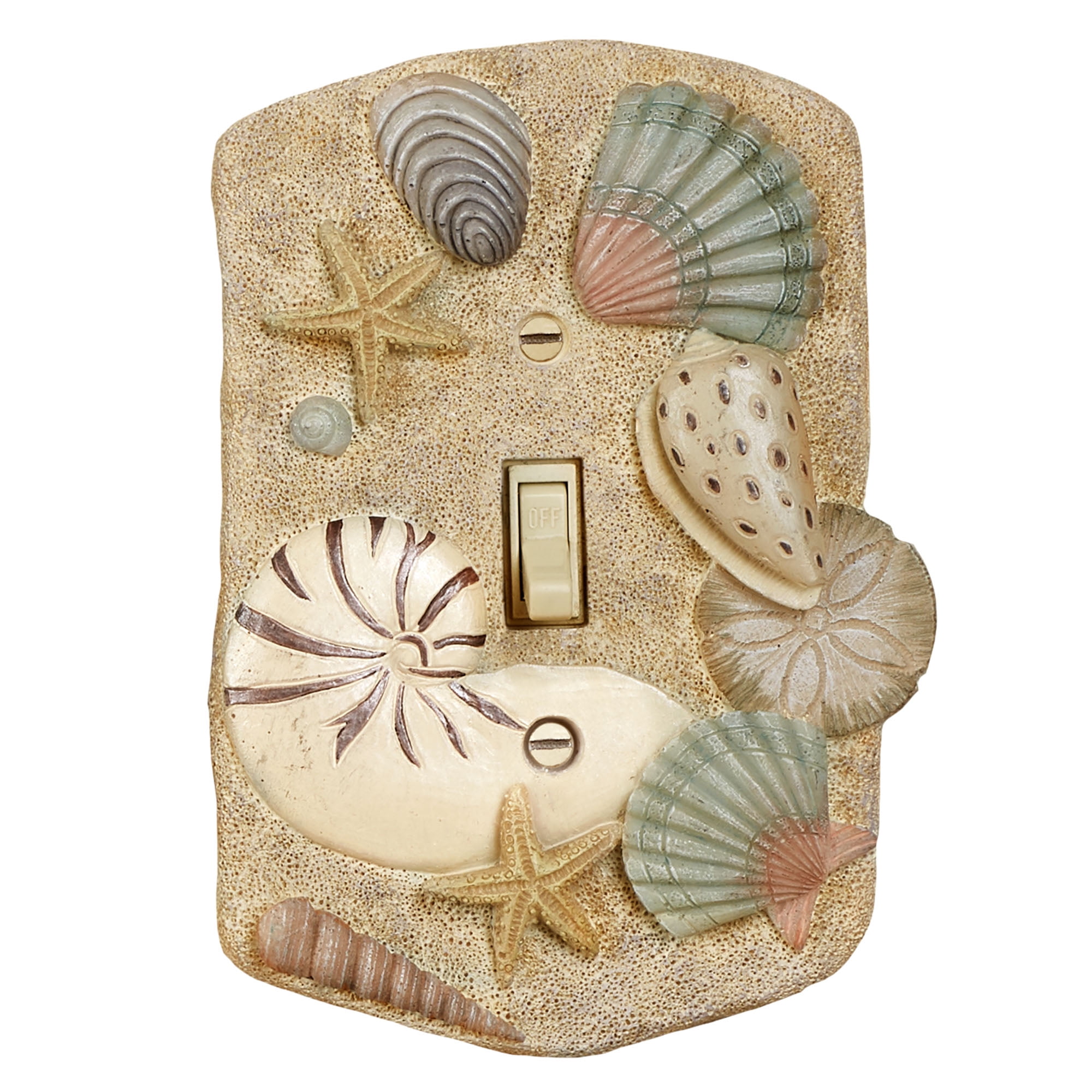 At the Beach Seashell Single Switch Natural Single Switch - Walmart.com