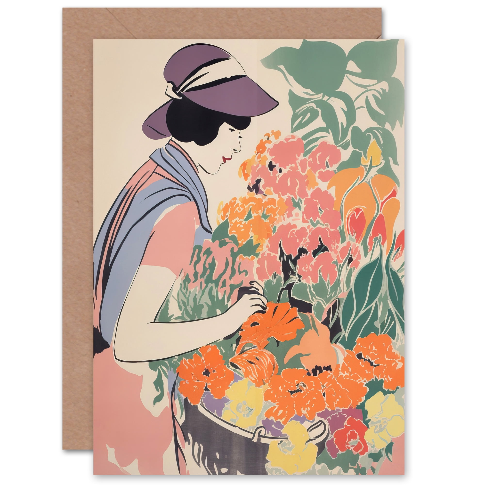 At the Flower Stall Watercolour Spring Bouquet Pastel Wife Her Mum ...