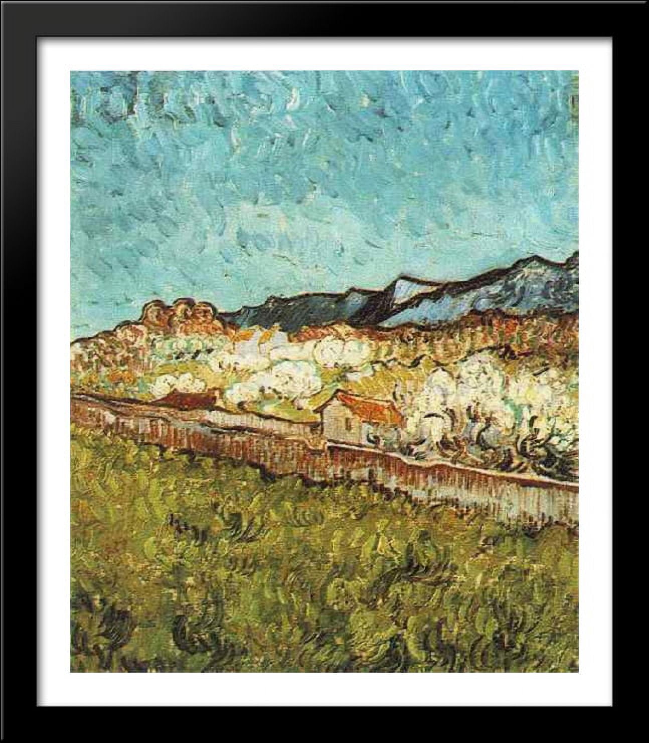 At the Foot of the Mountains 28x32 Large Black Wood Framed Print Art by ...