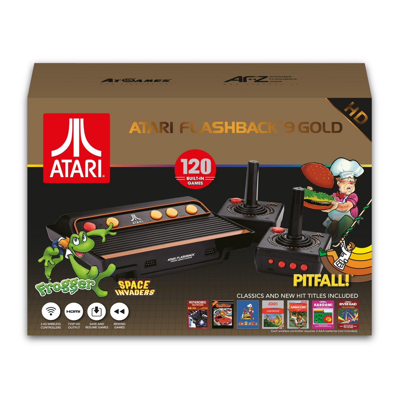 AtGames Atari Flashback 9 Gold HD with 120 Built-in Games, Black ...