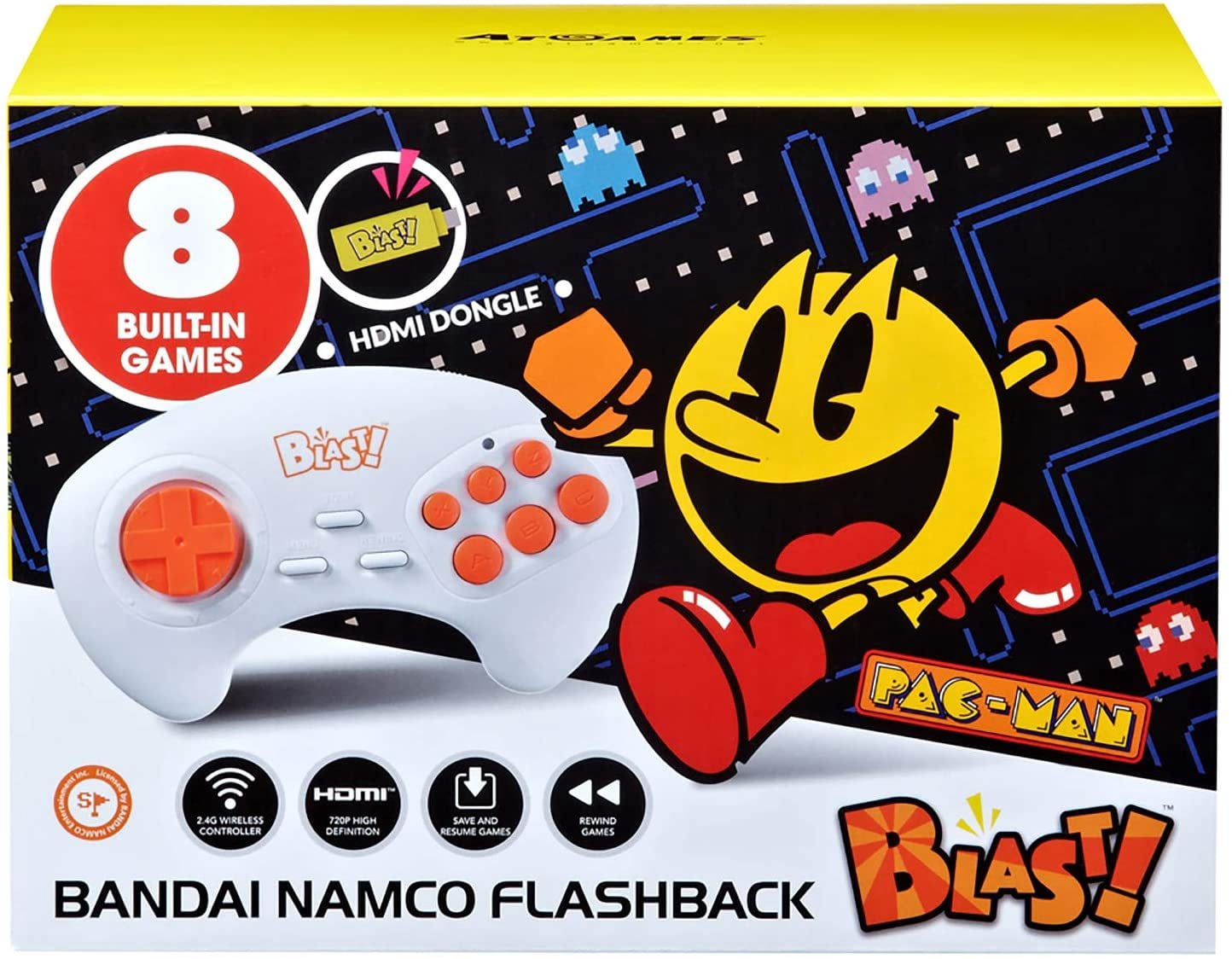 AtGames WD3306Q Bandai Namco Flashback Blast, Pac-Man Pac-Mania Retro ...