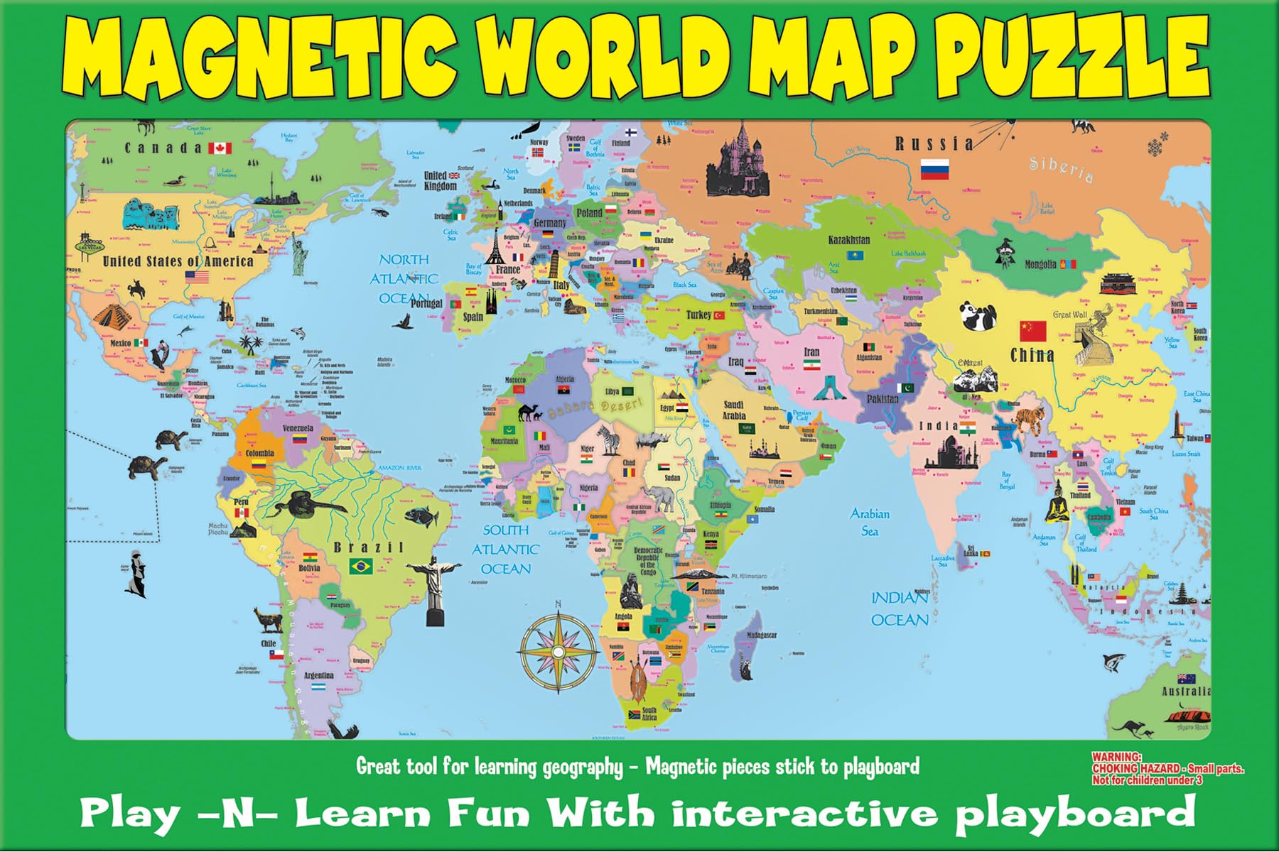 Ata-Boy Magnetic World Map SSF20 - Walmart.com