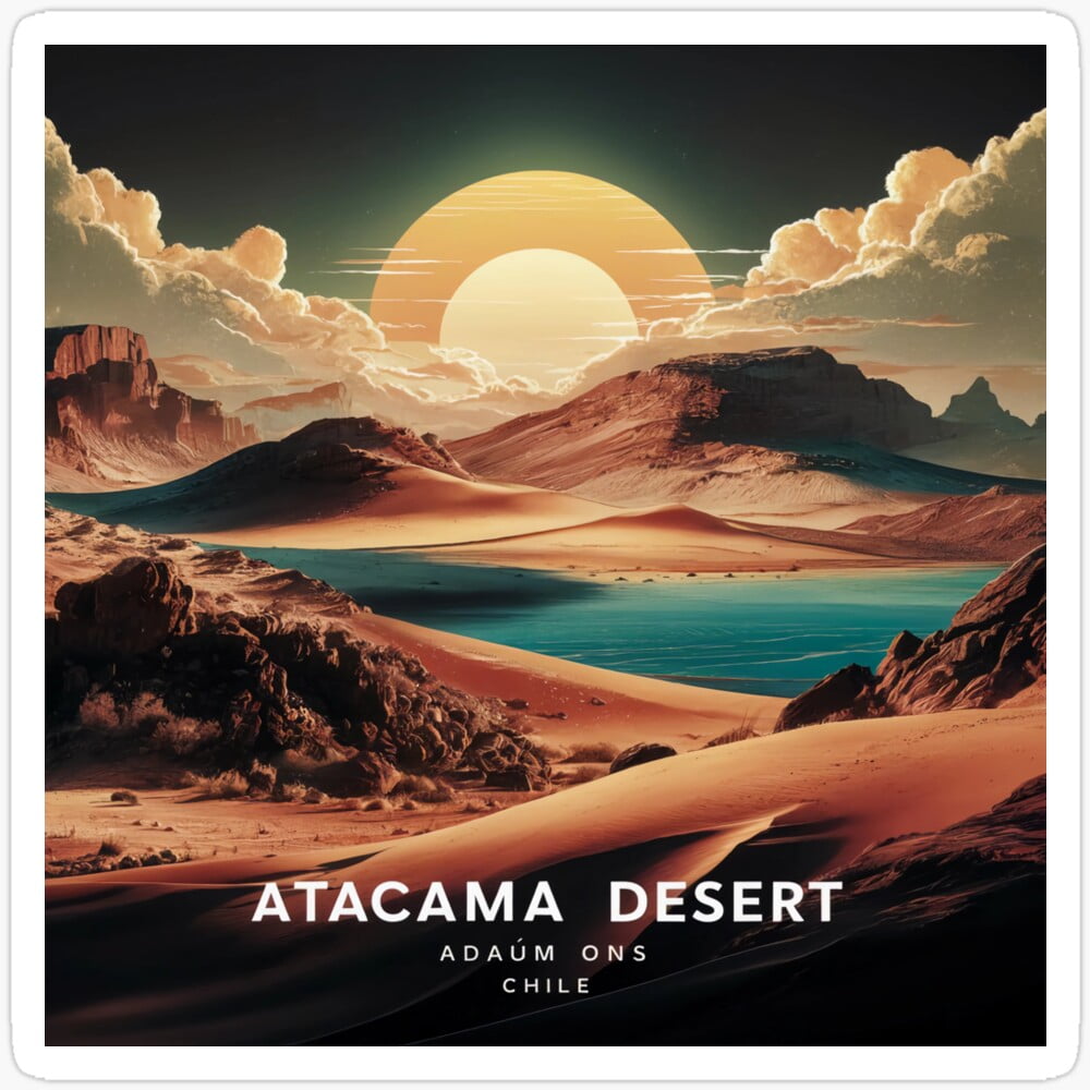 Atacama Desert Majesty Chile Landscape Poster Sticker Phone Decal Water ...