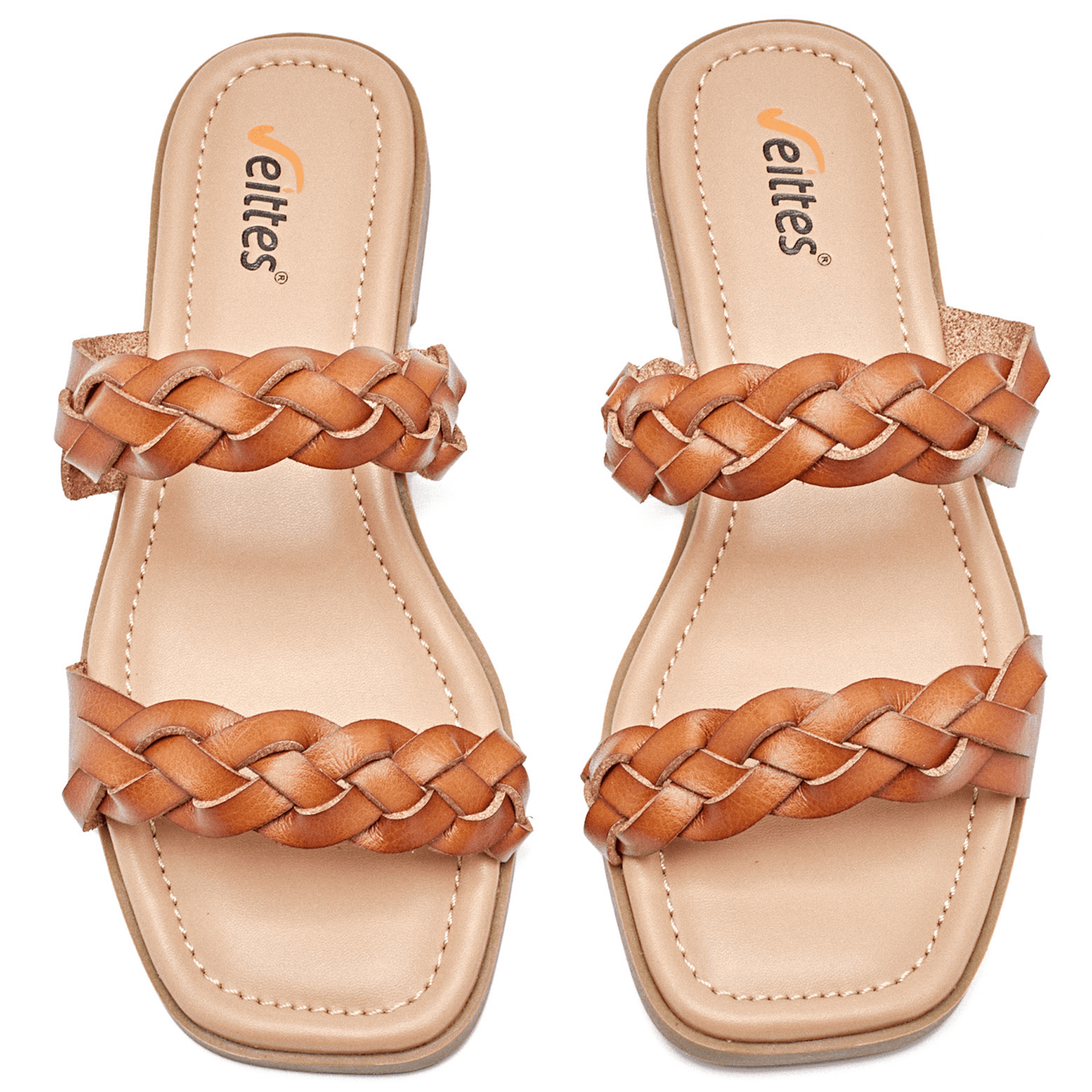 Ataiwee Women's Flat Slide Sandals - Casual Classic Braided Strappy ...