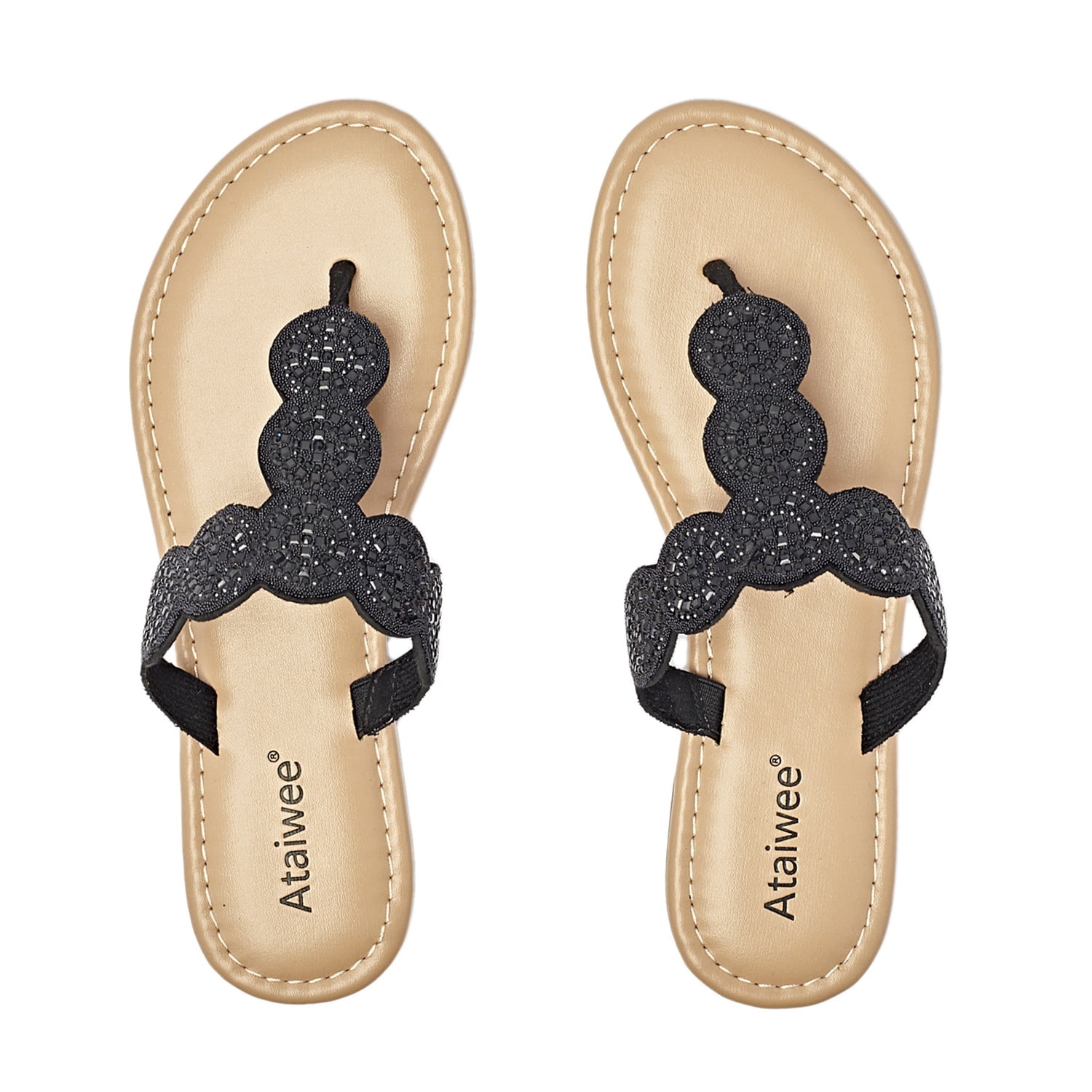 Ataiwee Women's Classic Flat Slide Sandals - Comfortable, Lightweight ...