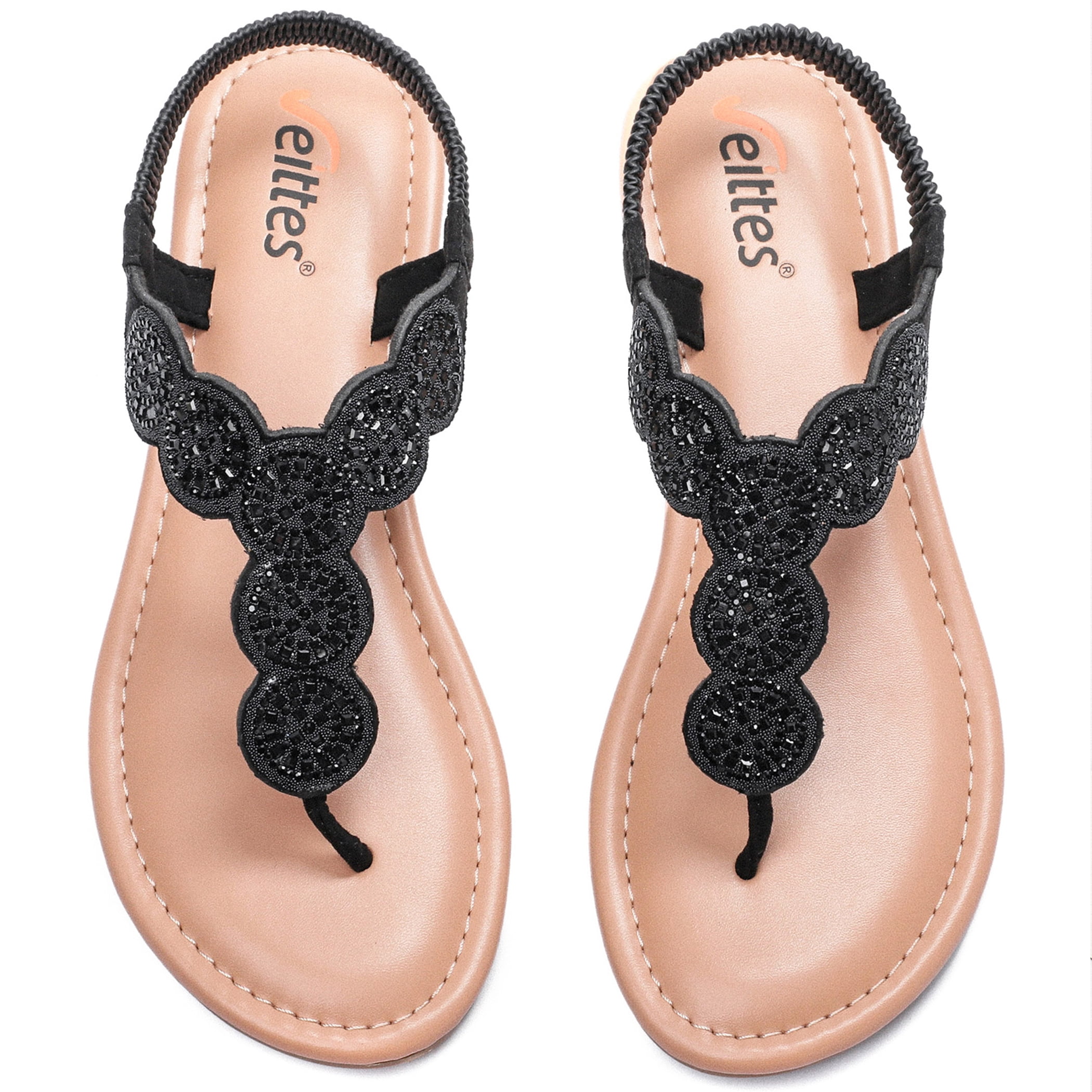 Ataiwee Women's Flat Slide Sandals - Stylish classic Bohemian T-Strap ...