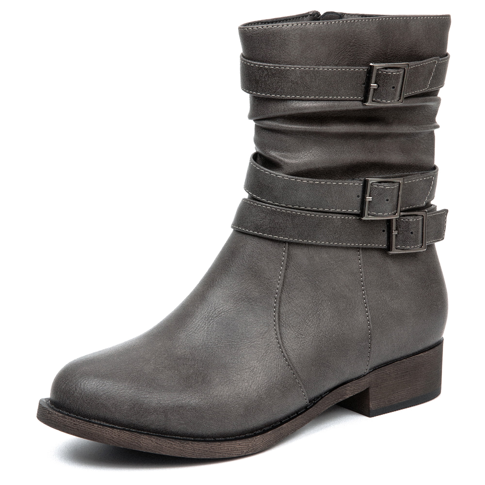 Ataiwee Women's Mid-Calf Boots, Lightweight Non-Slip Sole PU Leather ...