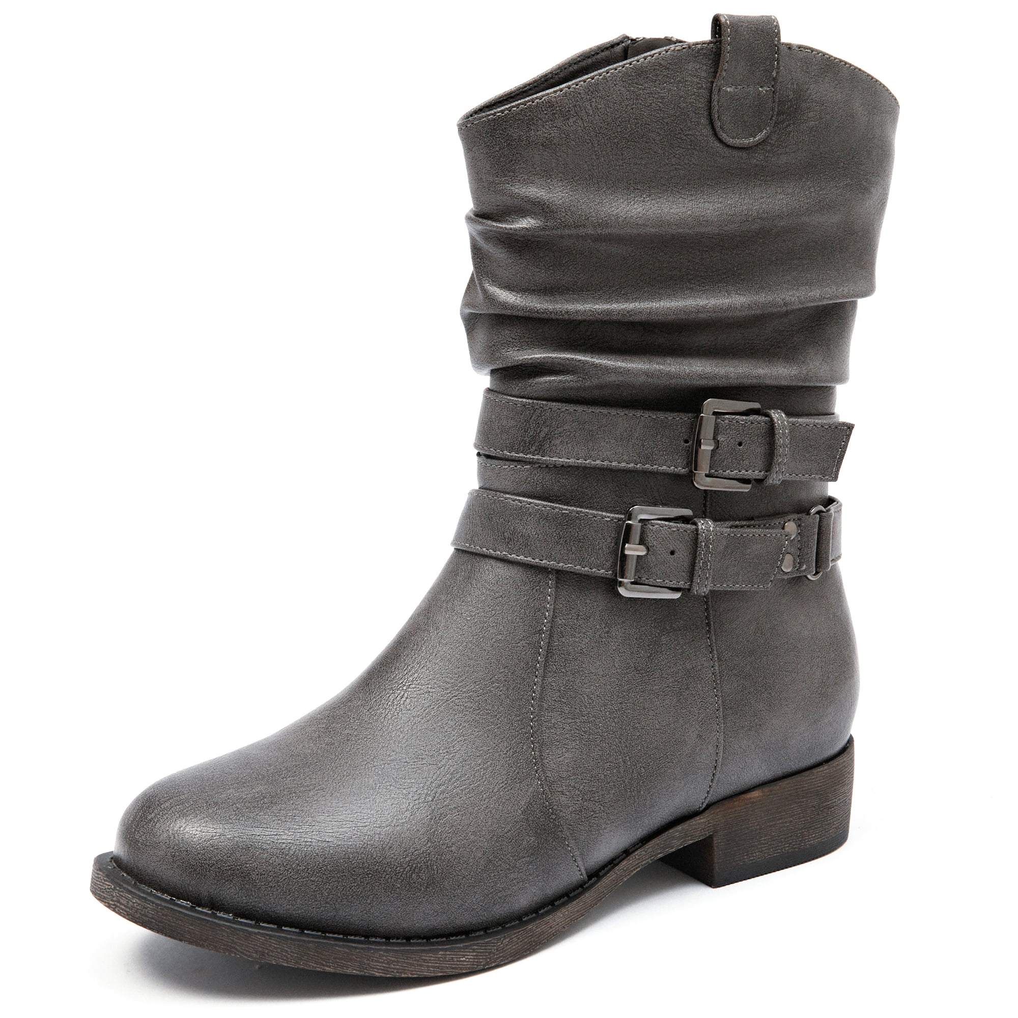 Ataiwee Women's Mid-Calf Cowboy Cowgirl Boots with Low Chunky Heel ...
