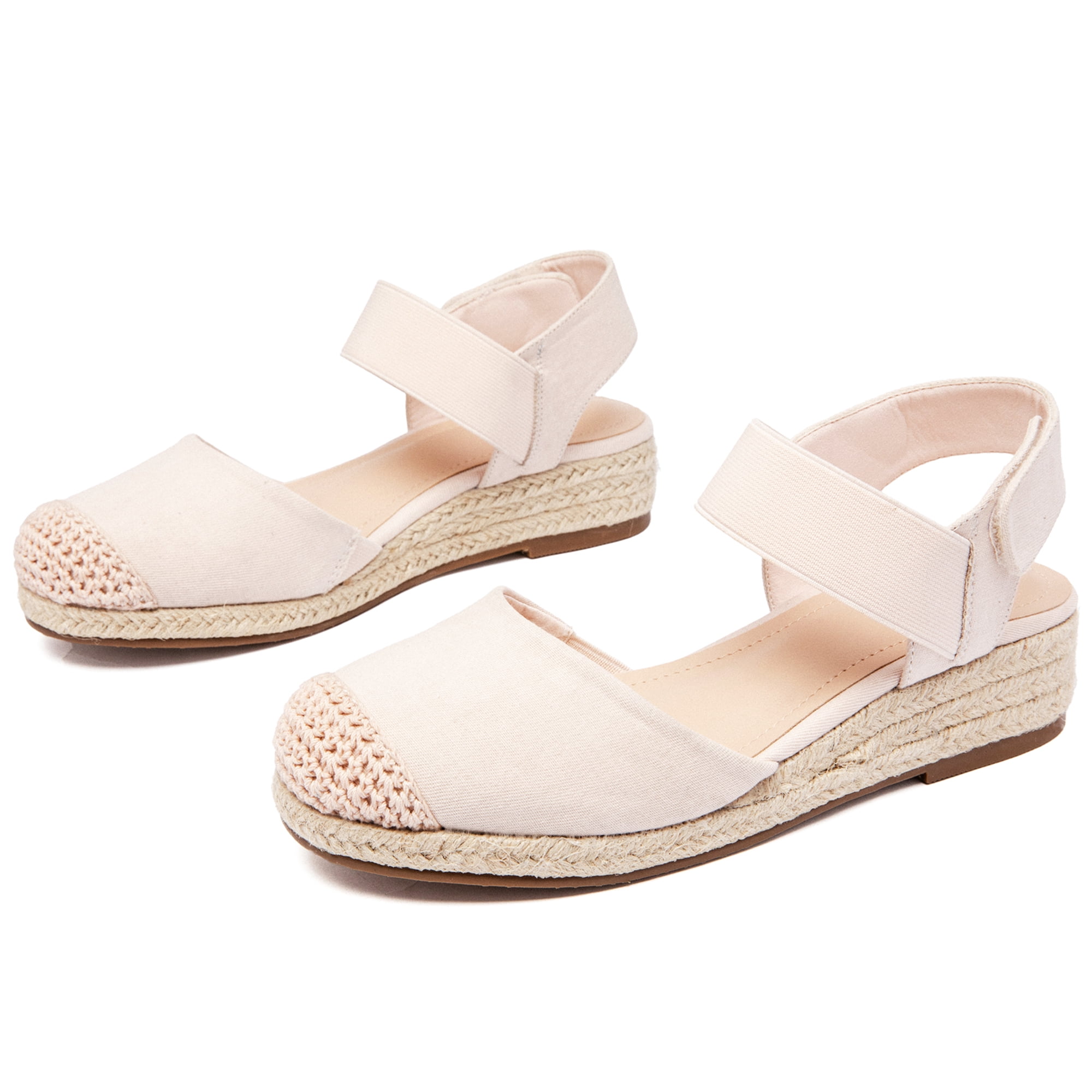 Ataiwee Women's Platform Wedge Heel Espadrille Sandals - Hook-and-Loop ...