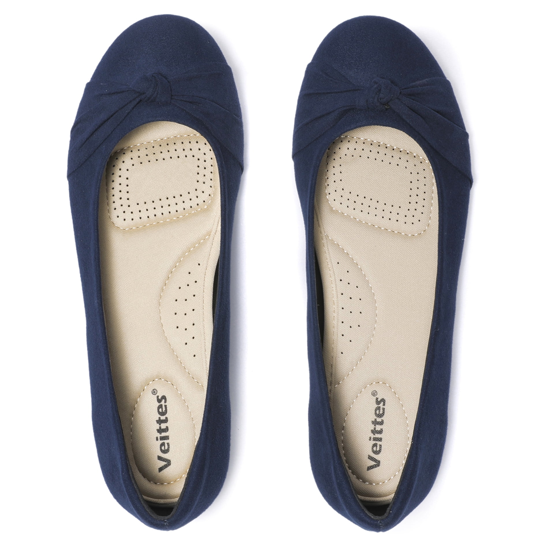 Ataiwee Women's Wide Width Flat Shoes, Classic Soft Round Toe Cute Bow ...