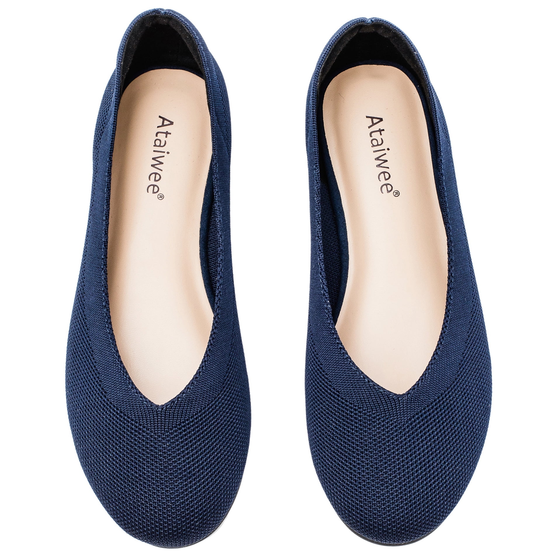 Ataiwee Women's Wide Width Flat Shoes，Plus Size Round Toe Slip on Wide ...