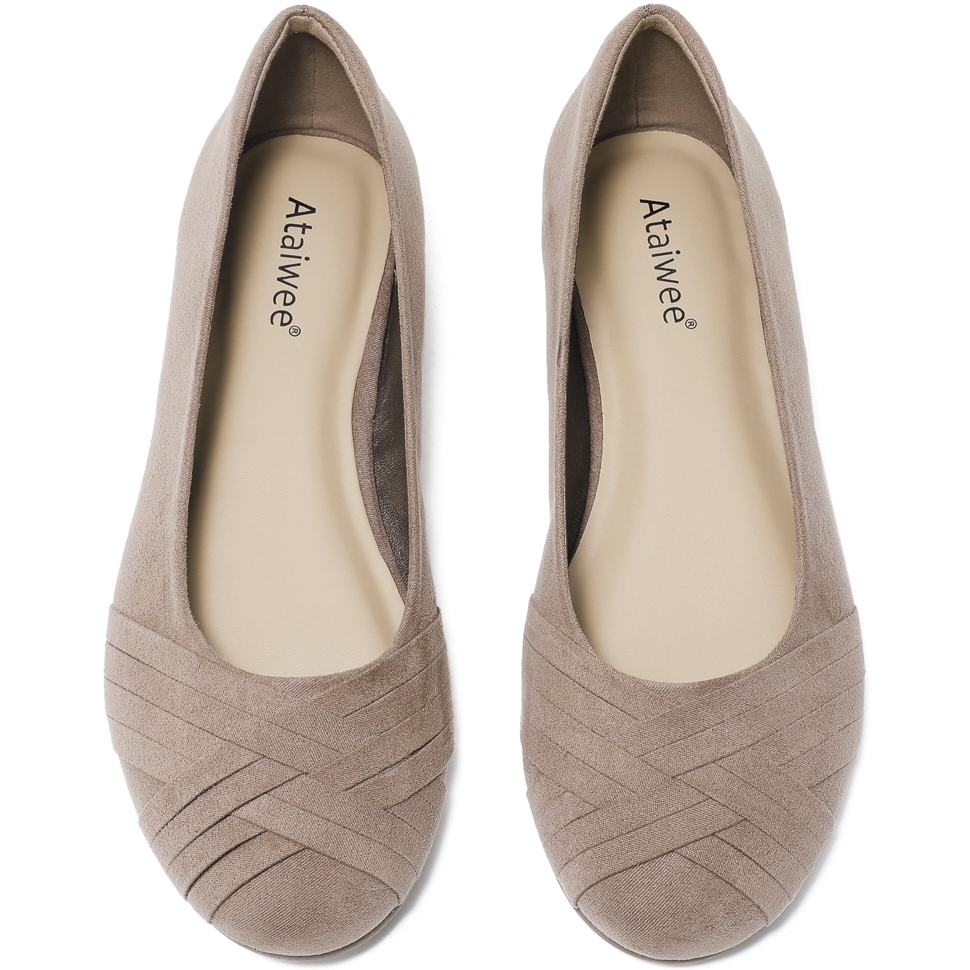 Ataiwee Women's Wide Width Flats Shoes - Casual Comfortable Round Plus ...